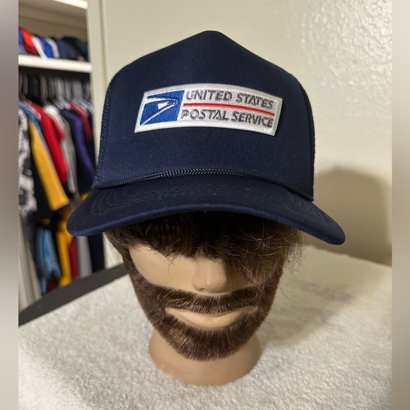 Accessories | Vintage Usps Mailman Trucker Navy Blue Hat 9s | Poshmark